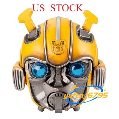 IN US Transformer Bumblebee Helmet Arm 1:1 Wearable Voice Control LED ...