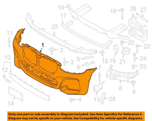BMW OEM 18-21 X3 Front Bumper Grille Bumper Components-Bumper Cover ...