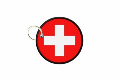 Keychain keyring print flag roundel circle swiss switzerland | eBay ...