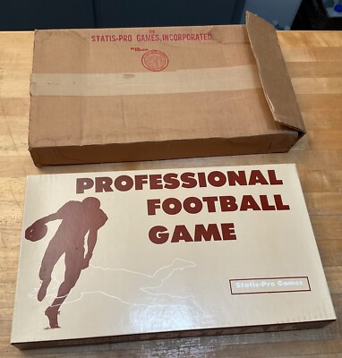 STATIS - PRO FOOTBALL GAME 1975= ORIG SHIP BOX=SHARP=RARE DOUBLE ISSUE ...