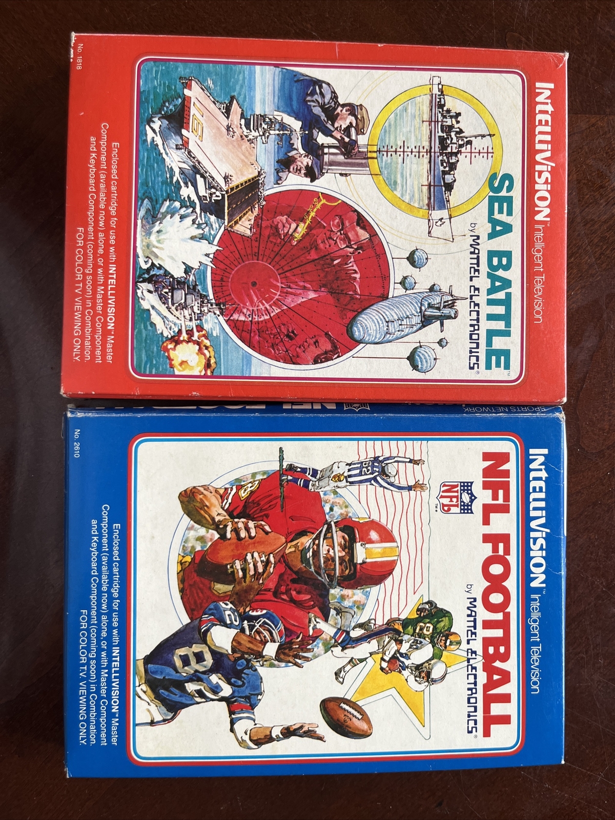 IntelliVision Games Sea Battle And NFL FootBall By Mattel Electronics ...
