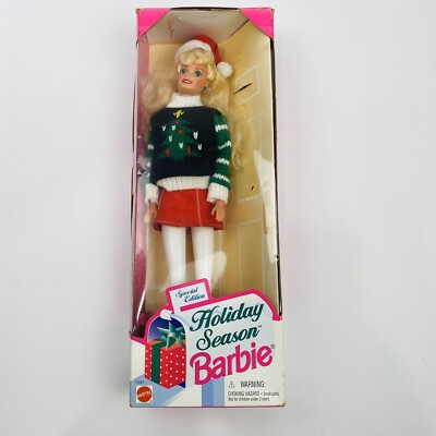 1996 Barbie Doll Holiday Season Barbie, Blonde, Special Edition Mattel ...