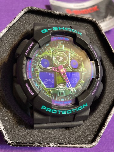 G-SHOCK CASIO WATCH MODEL 5081 GA-100 MIAMI COLORWAY RARE TEAL PINK ...
