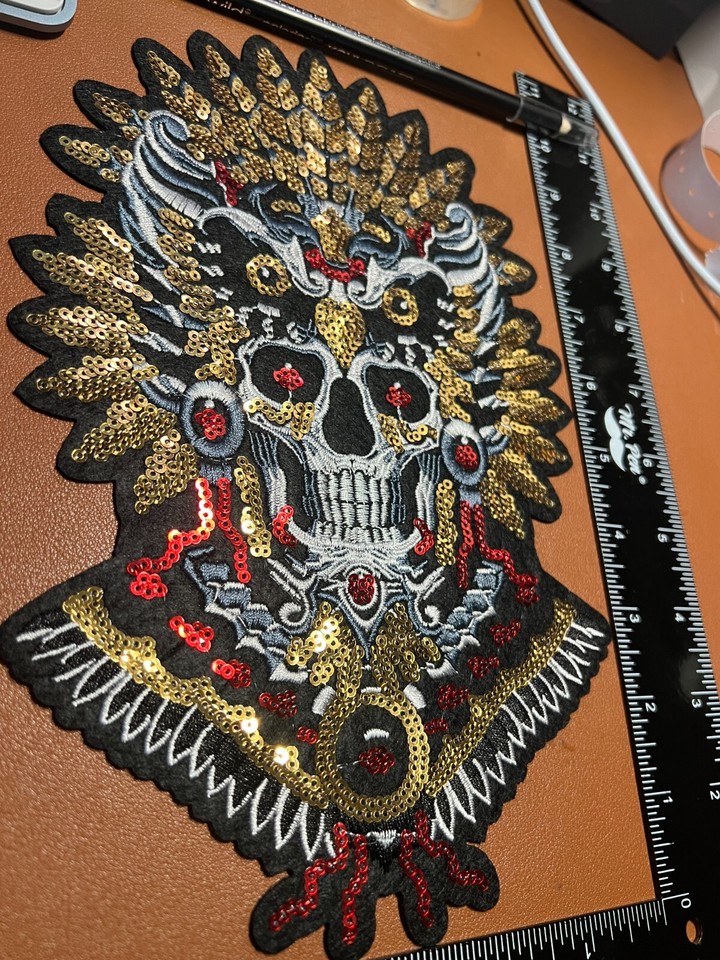 Aztec Mictlantecuhtli Dead Eagle Warrior, Patch, Embroidery Sequins ...