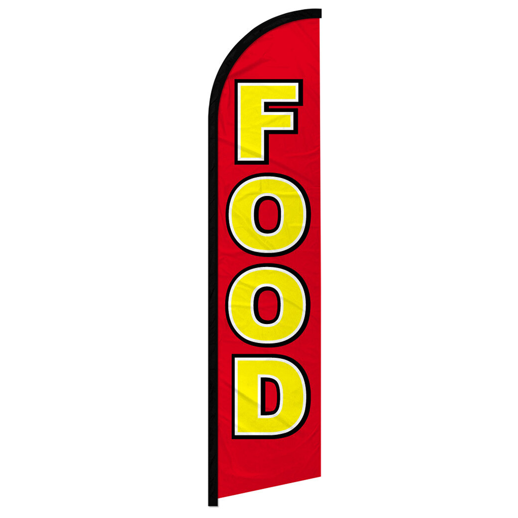 Food Full Curve Windless Swooper Flag Concessions BBQ Hot Dogs | eBay