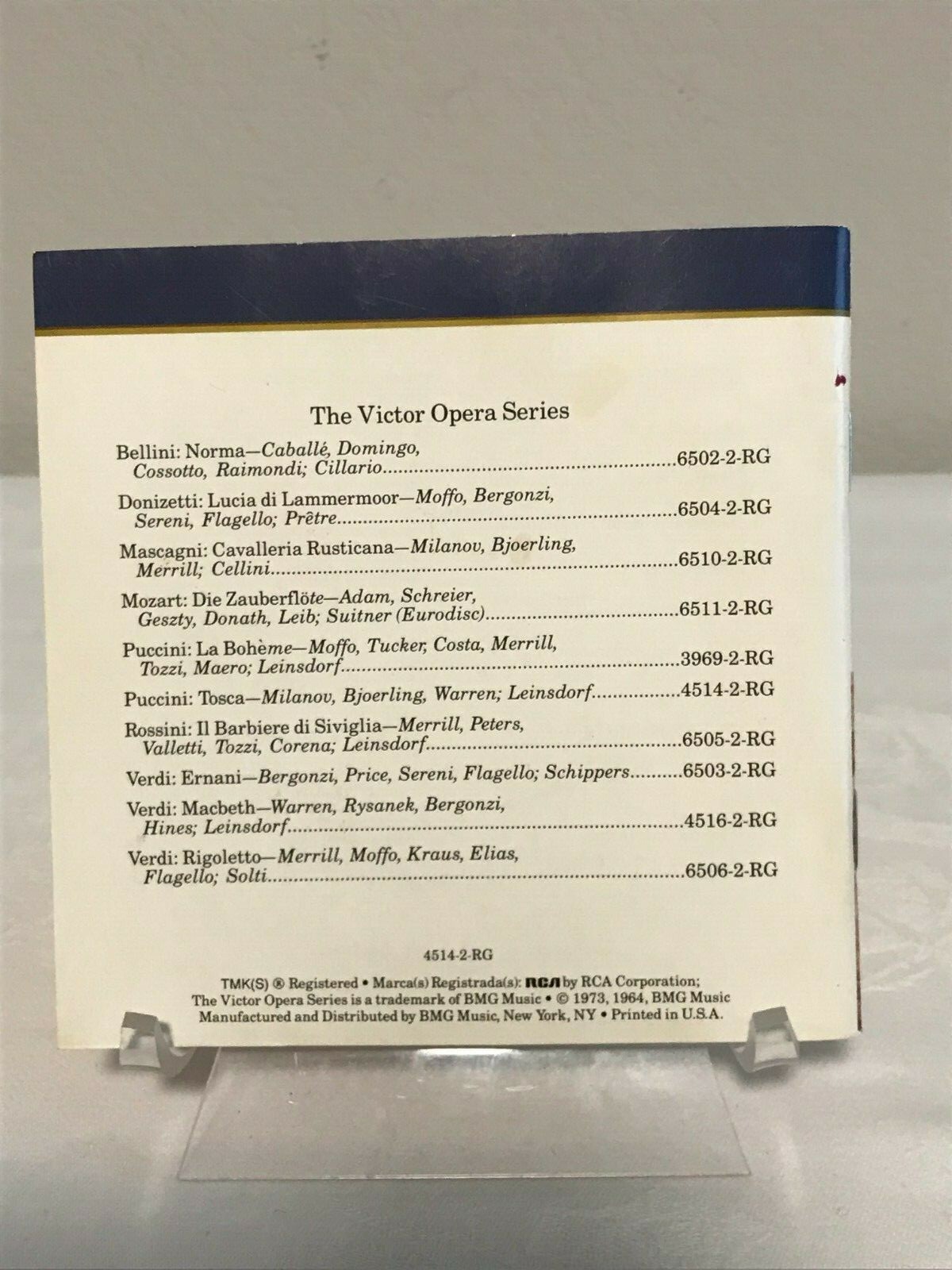 Puccini Tosca full Opera Melodrama Box Set 2 cds Leinsdorf Rome Opera ...