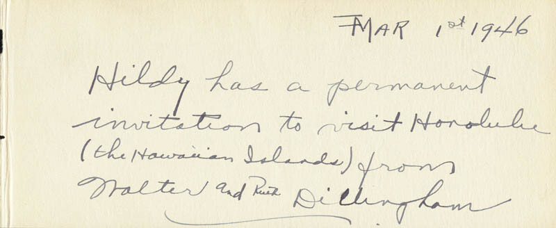 WALTER F. DILLINGHAM - AUTOGRAPH NOTE SIGNED 03/01/1946 | eBay