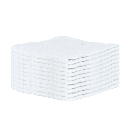 Pack of 10 White Shop Towels - 12 x 14 Cleaning Rags for Homes Cars ...