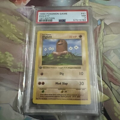 Pokémon 1ST EDITION SHADOWLESS Diglett #47/102 - 1999 Base Set - PSA 7 ...