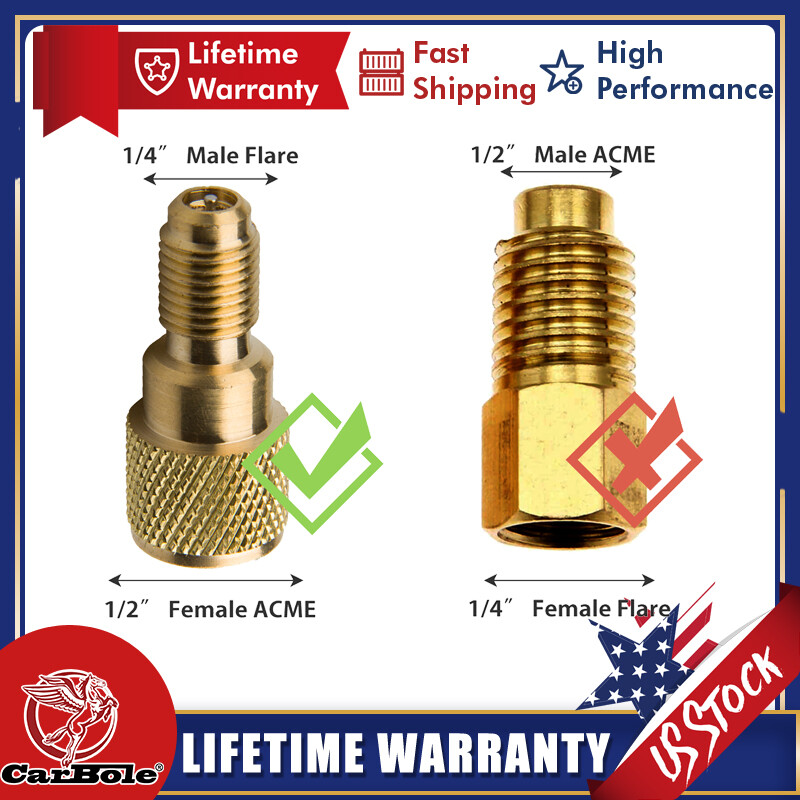 Connector Brass Adapter 1/2" Male to 1/4" ACME Female Charging Hose ...