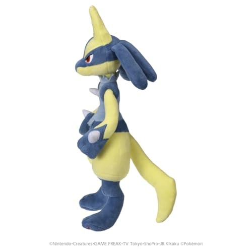 TAKARA TOMY Pocket Monsters Pokemon Plush Doll Yellow Lucario Height 33 ...