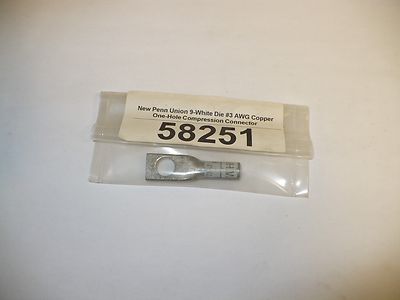 1 pc. Penn Union 9-White Die One-Hole Compression Connector, #3 AWG ...