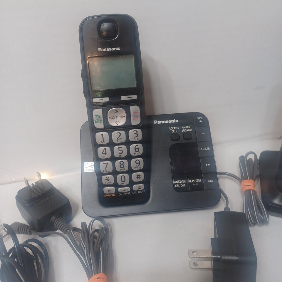 Panasonic KXTGE430B Cordless 2 Set Phones Answering Machine Handset NO ...