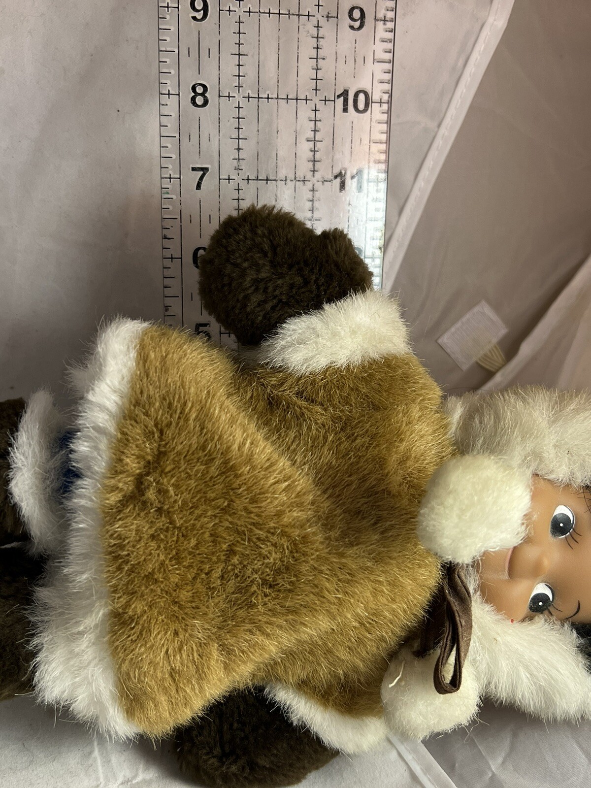 Kipmik Anchorage Alaska Eskimo Plush Girl Doll Brown Rubber Face Faux ...