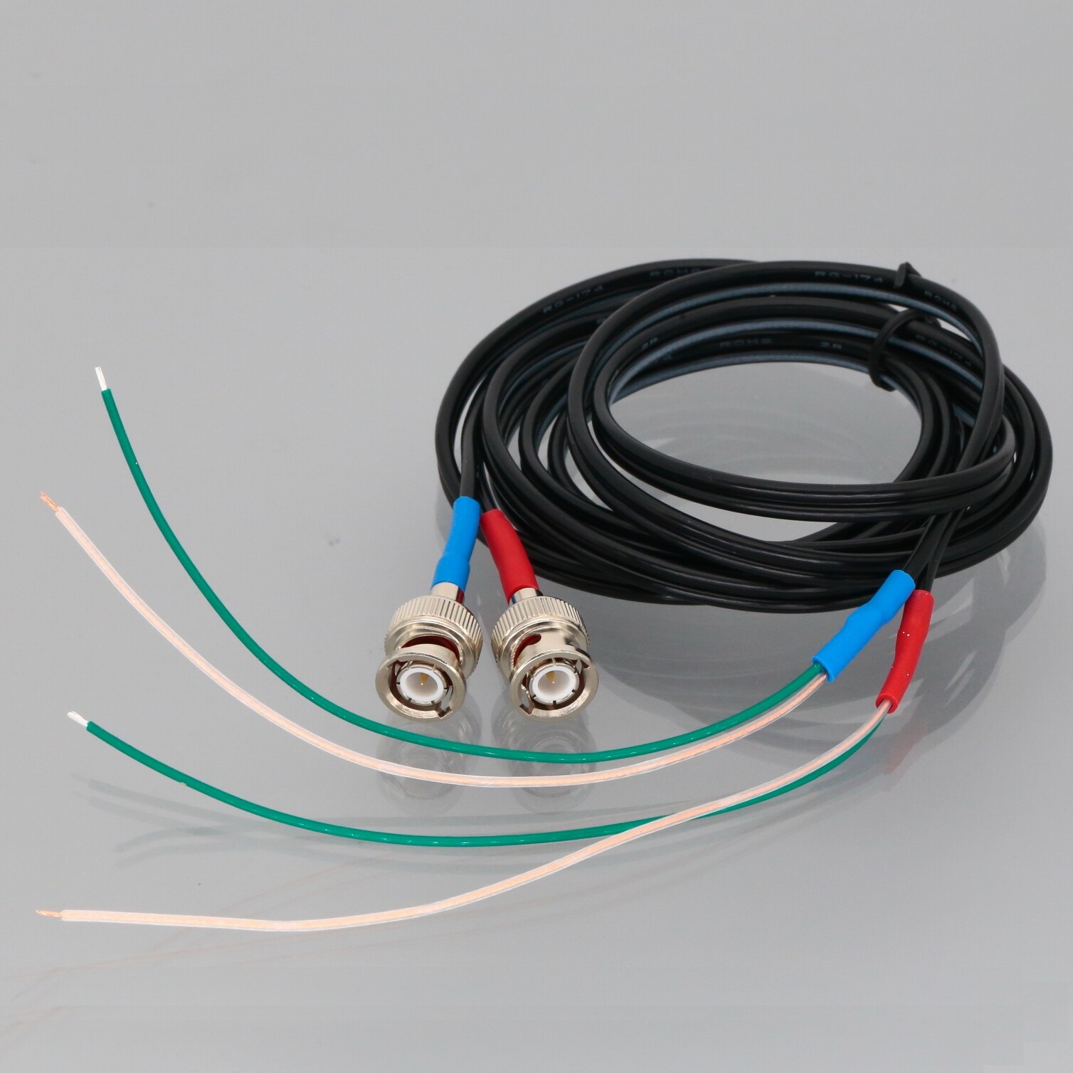 BNC to Flying leads Twin Coax cable fits GE Panametrics flow meters ...
