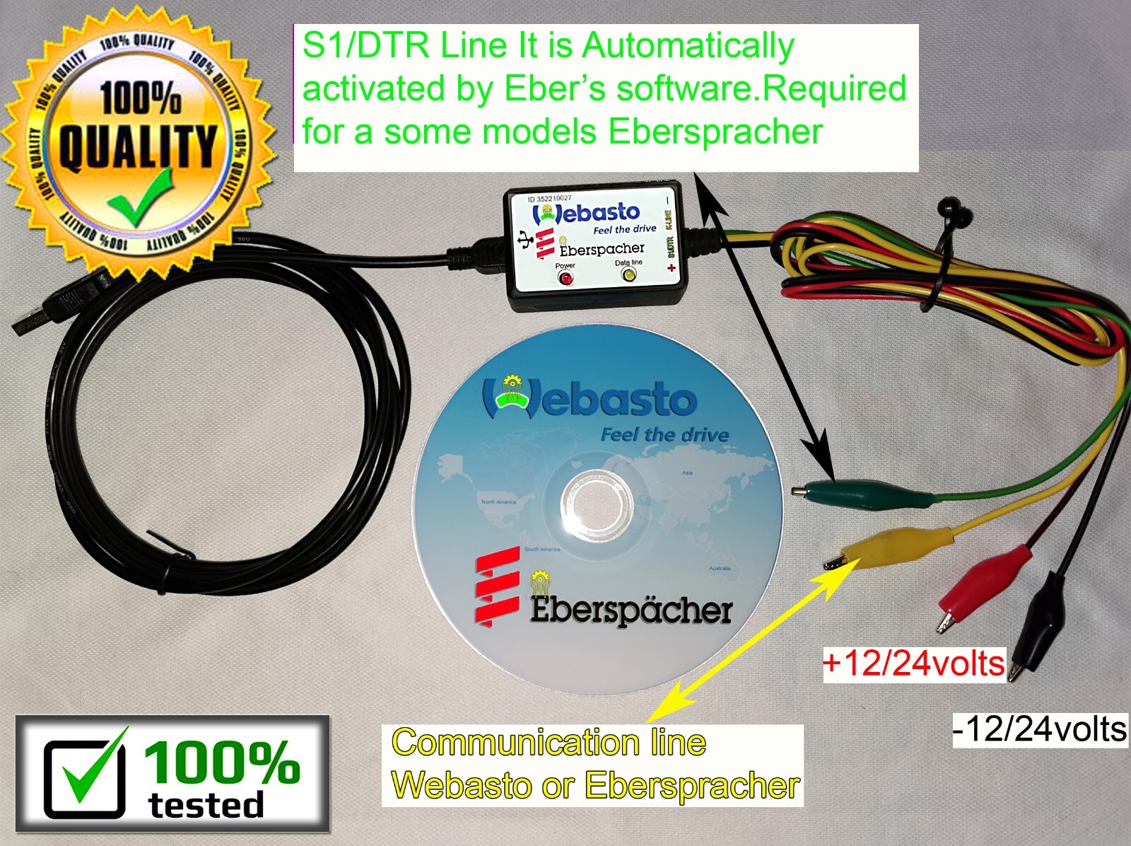 Eberspacher Webasto USB Diagnostic Adapter Interface Cable Automotive Heaters | eBay