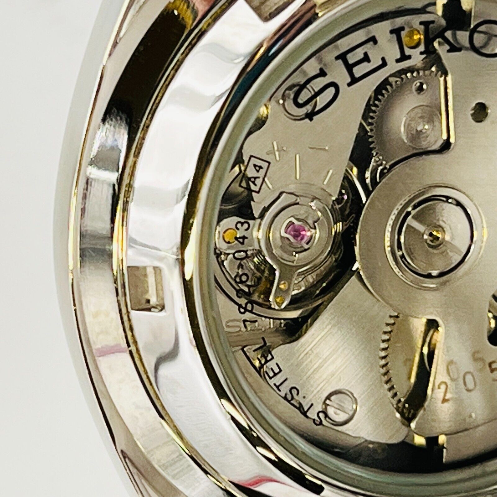 SEIKO 7S26-0430 SEIKO5 0 Self-Winding pink dial calendar back cover ...