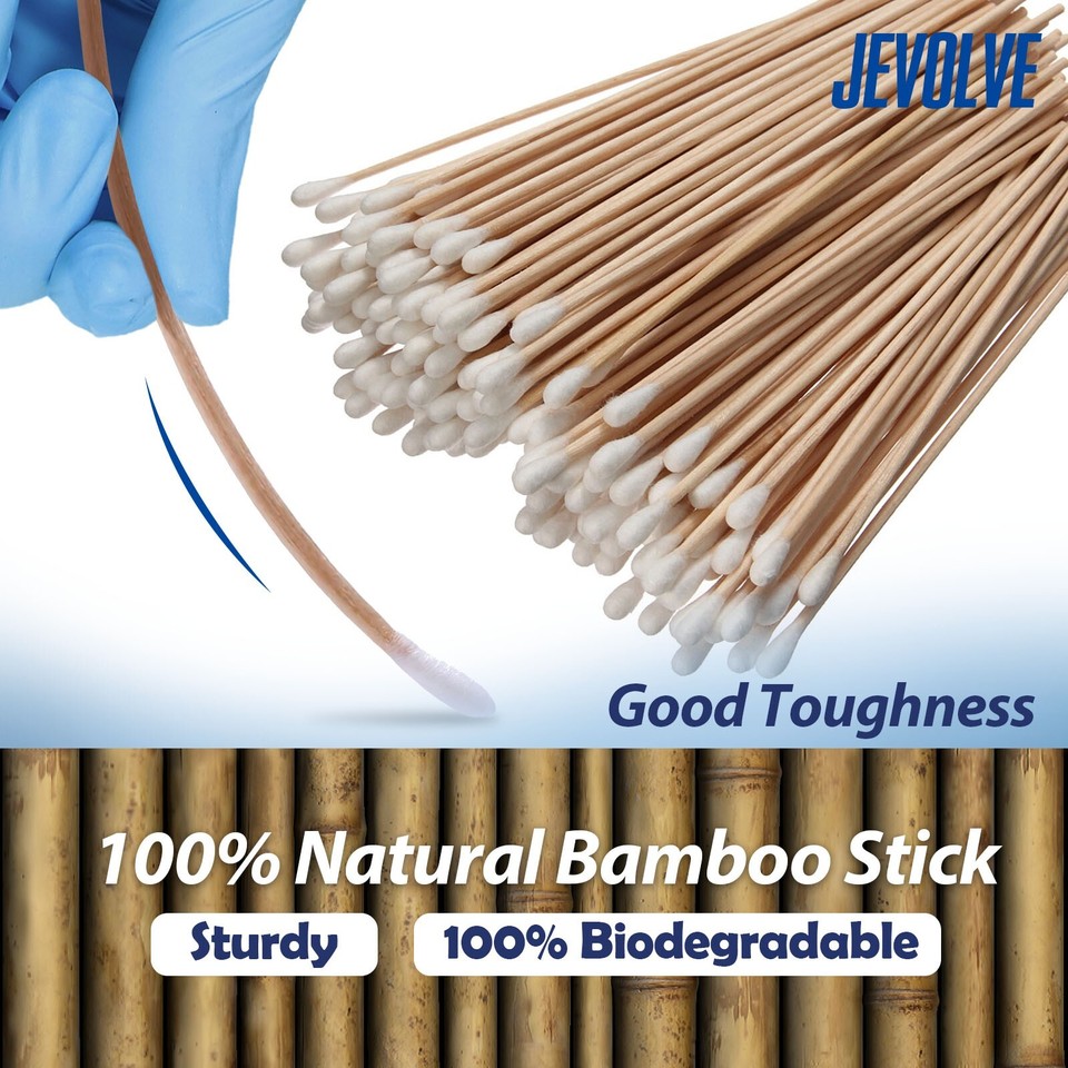 Cotton Swabs Bamboo Wooden Handles Cotton Tipped Applicator 3" & 6" | eBay