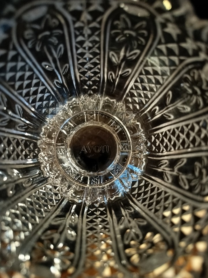 Vintage 1973 Avon by Fostoria Clear Crystal Candle/Jewelry Holder Daisy ...