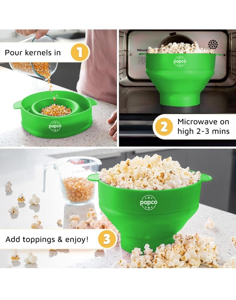 The Original Popco Silicone Microwave Popcorn Popper with Handles ...