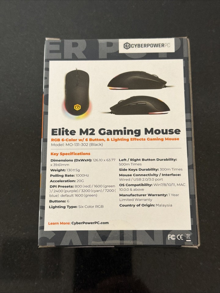 CyberPower PC Elite M2 Wired Gaming Mouse | eBay