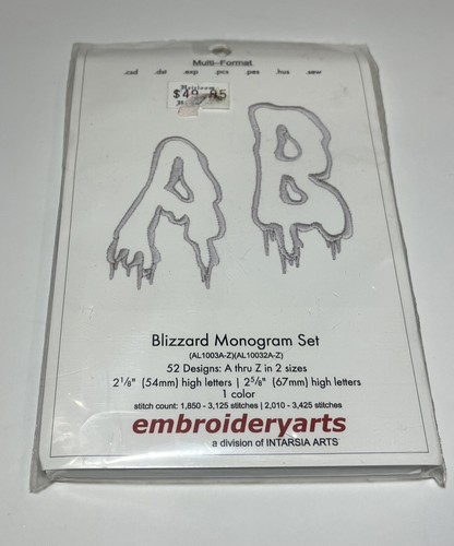 Blizzard Font Embroidery Floppy Disk Multi-Format Alphabet 52 Letter ...