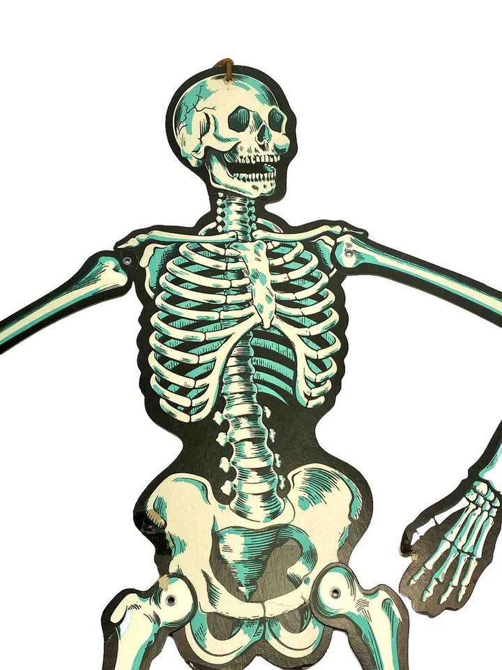 Vintage Beistle Skeleton Jointed Large 33-inch Die Cut Retro Halloween ...