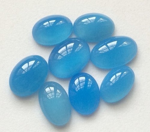 Natural Blue Chalcedony 10x14mm To 20x25mm Oval Cabochon Calibrated ...