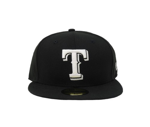 New Era 59Fifty Men Women Cap Basic Texas Rangers Black Fitted Big Size ...