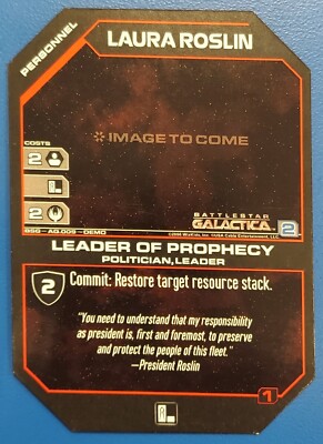 BATTLESTAR GALACTICA CCG RARE DEMO Card BSG-AQ.009-DEMO Leader of ...