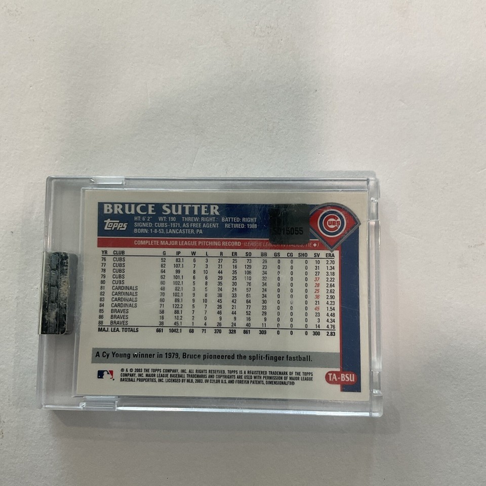 2003 Topps Retired Signature Edition Auto Bruce Sutter #TA-BS Auto HOF ...