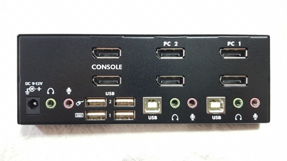 WITHOUT PSU! Startech sv231dpddua2 2 Port DisplayPort Dual-monitor KVM ...