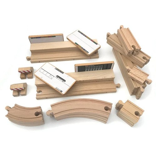 Munipals Wooden NYC Subway Stations & Track Set 31pcs Ages 3 ...