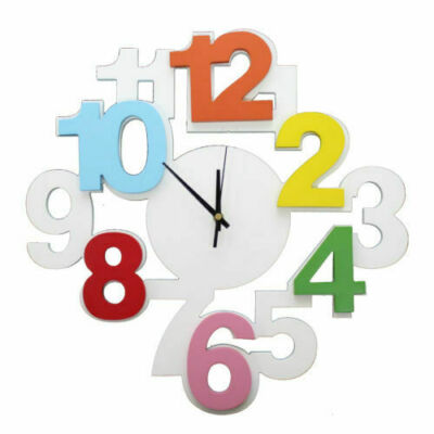 Amazing New Style Wall Clock Multi Colour Big Funky Numbers Kids ...