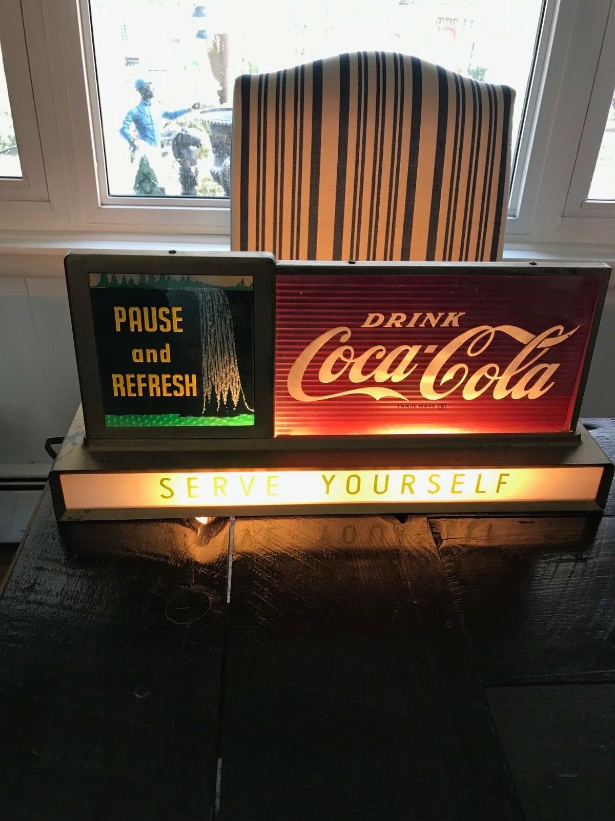 Coca Cola Fountain Shop Light Up Waterfalls Pause & Refresh Advertising ...