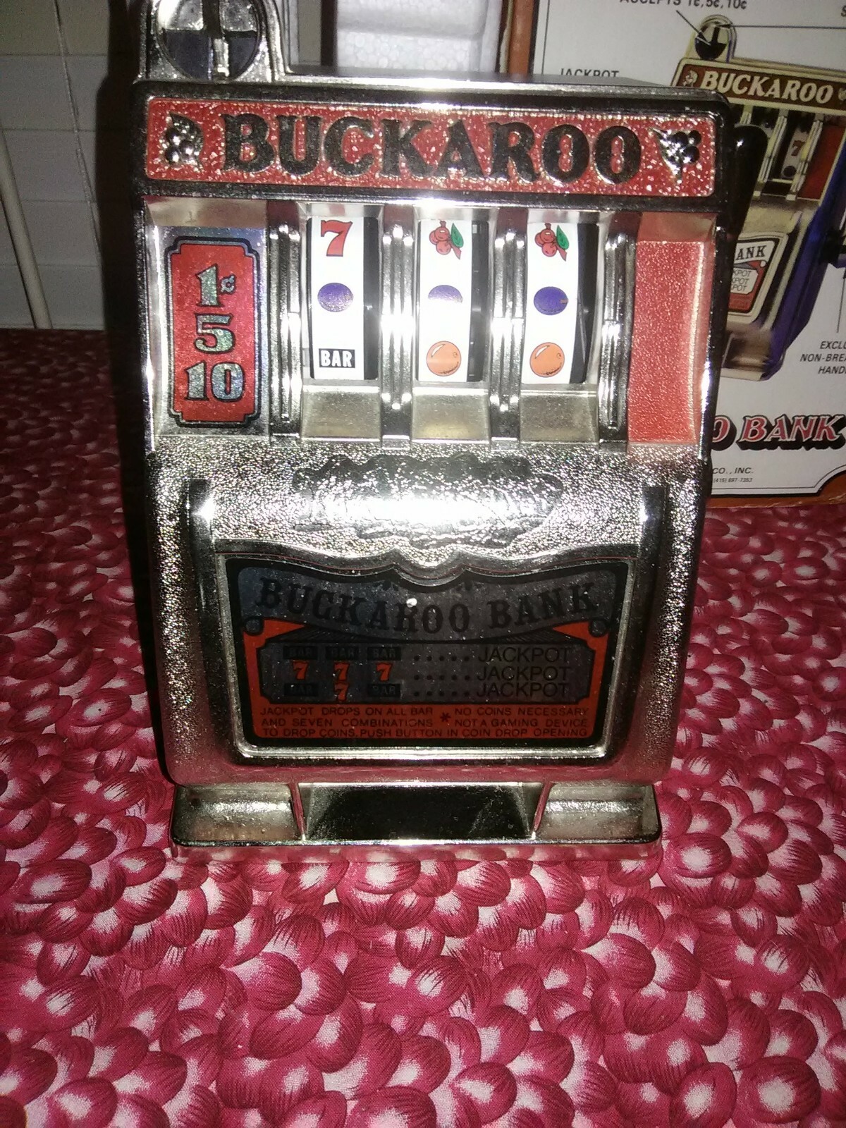 Vintage Buckaroo Slot Machine Coin Bank Reproduction Style Of The ...