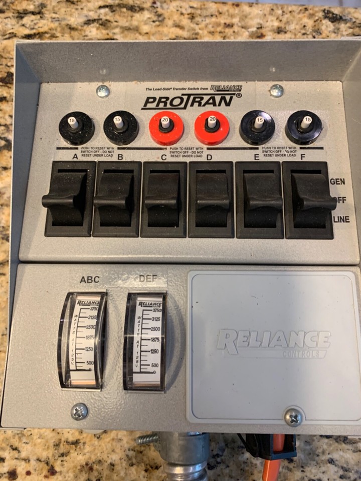 ProTran Reliance 31406-C Generator Transfer Switch - 6-Circuit 30 Amp ...