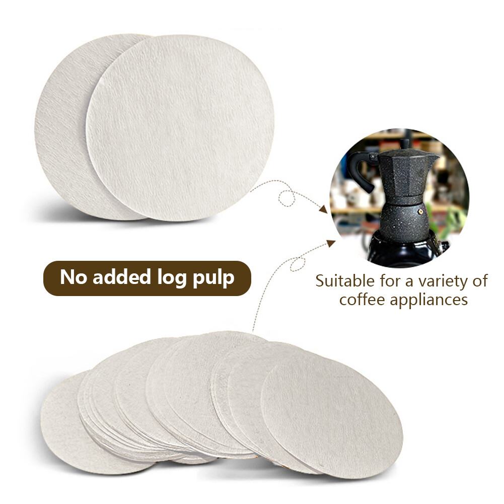 100Pcs Coffee Filter Paper Coffee Maker Filters Paper Moka Pot Strainer ...