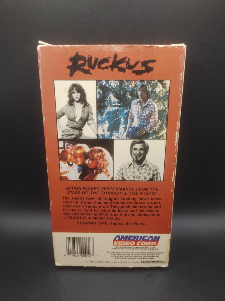 Ruckus Movie (VHS, 1984) Paragon Video Linda Blair Horror Vintage OOP ...