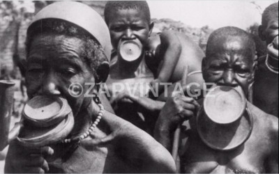 Vtg 1900's African American Tribe Lip Plate Lip Stretching Ubangi Photo ...