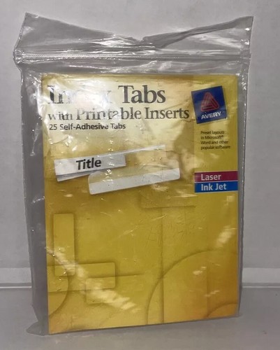 Avery Self-adhesive Index Tabs With Printable Insert - Print-on - 23 ...
