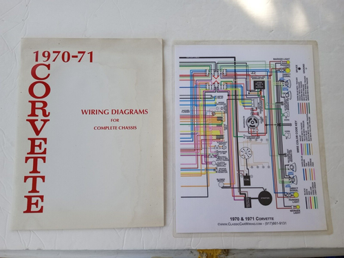 1970-1971 CORVETTE Wiring Diagram for Complete Chassis & LAMINATED ...