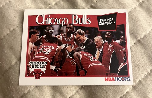 1991-92 NBA Hoops - Chicago Bulls - Chicago Bulls Champs #277 Jordan ...