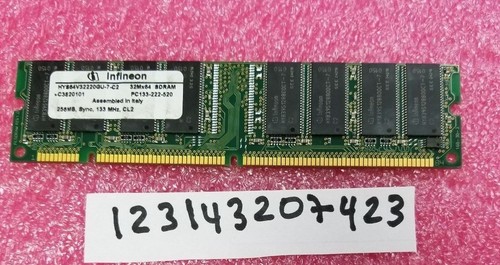 256MB SDR SDRAM SD PC133 PC 133MHZ 133 CL2 168PIN NON-ECC UDIMM INTEL ...