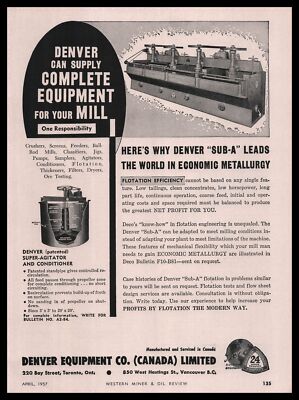 1957 Denver Equipment Co Canada Super Agitator Conditioner Mine Vintage ...