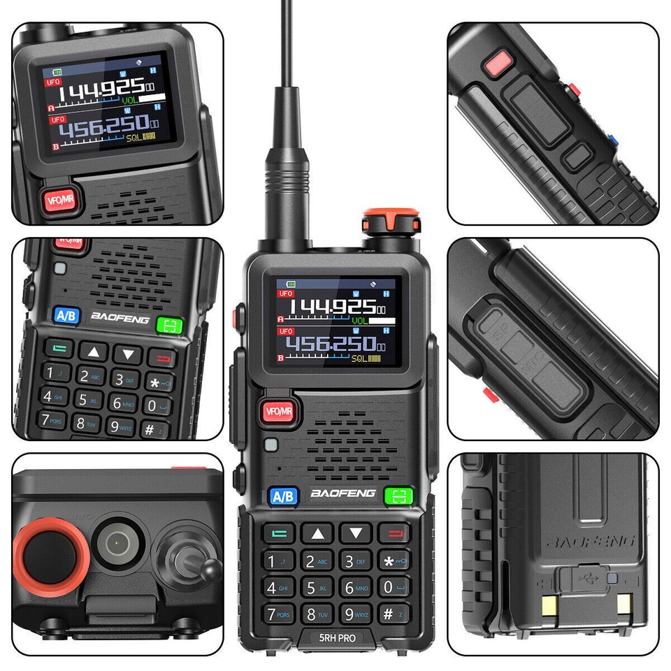 Baofeng UV-5RH PRO MAX GPS Walkie Talkie | Multi Band | Rechargeable ...