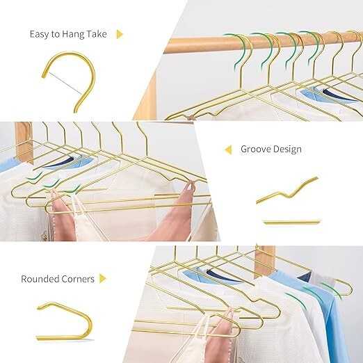 17" 20 Pack Heavy Duty Gold Metal Clothes Hangers | eBay
