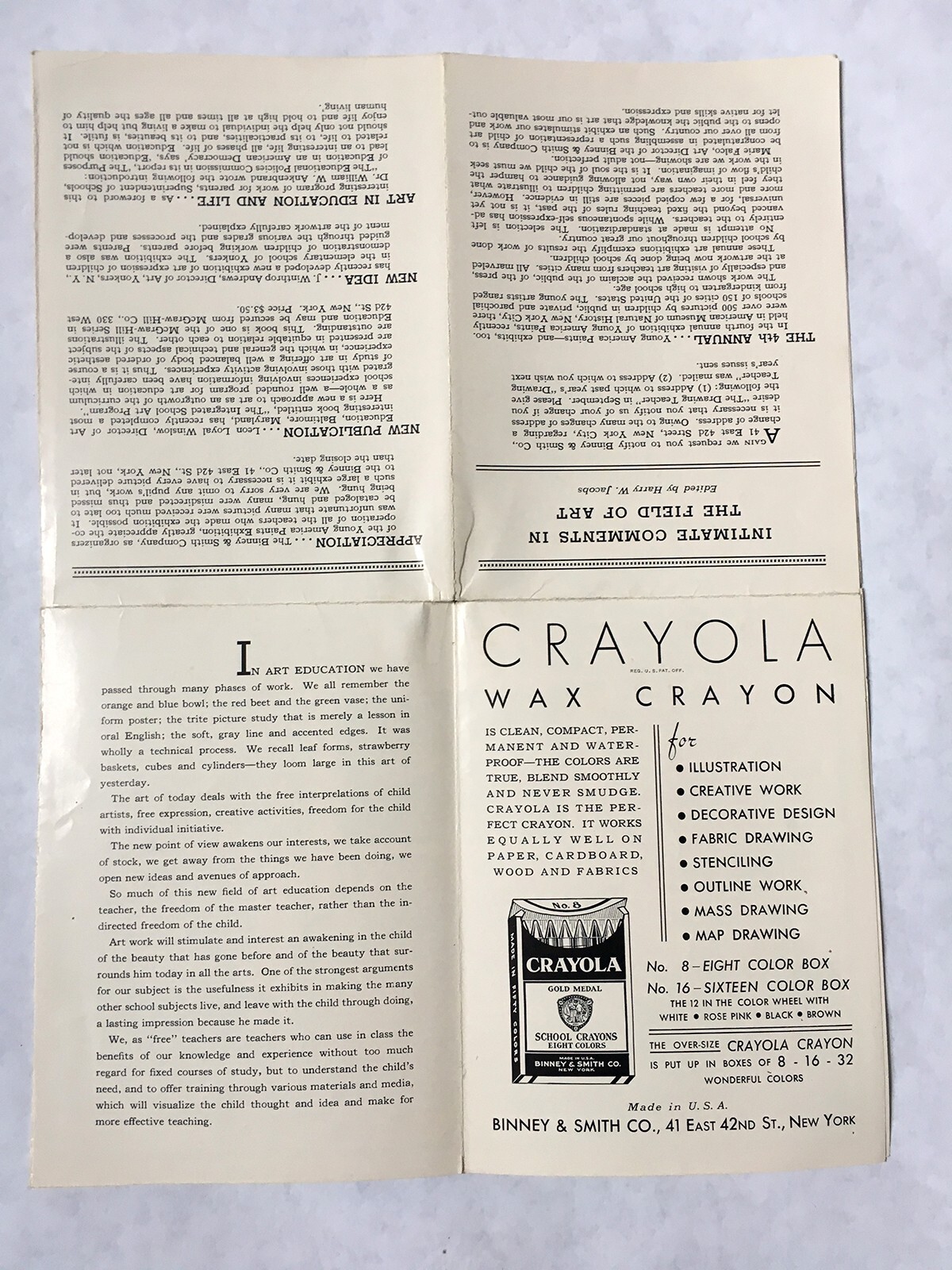 Antique Pamphlet Booklet The Drawing Teacher 1939 Binney and Smith Co ...