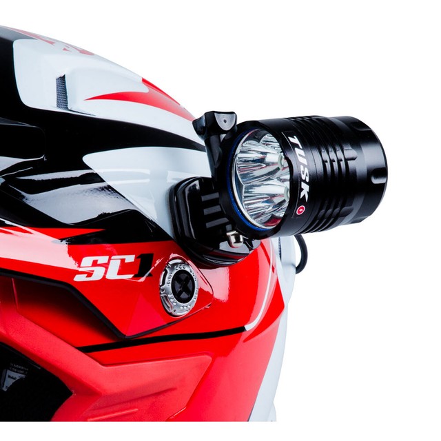 Tusk LED Helmet Light Kit 2 Lights 4 Batteries Motorcycle Dirt Bike ...