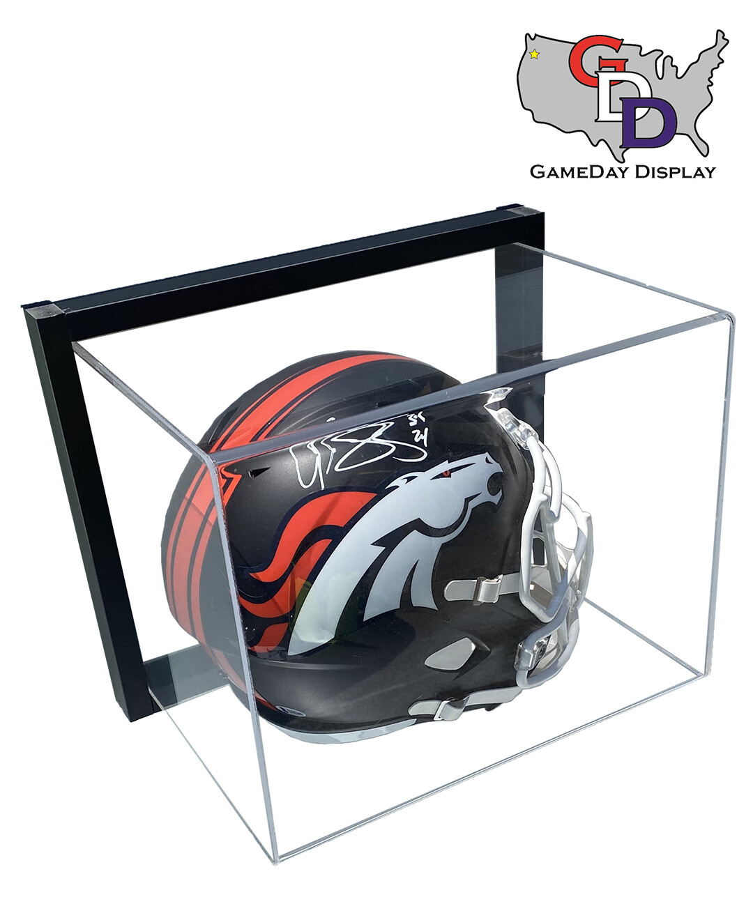 Framed Acrylic Wall Mount Full Size Football Helmet Display Case UV ...